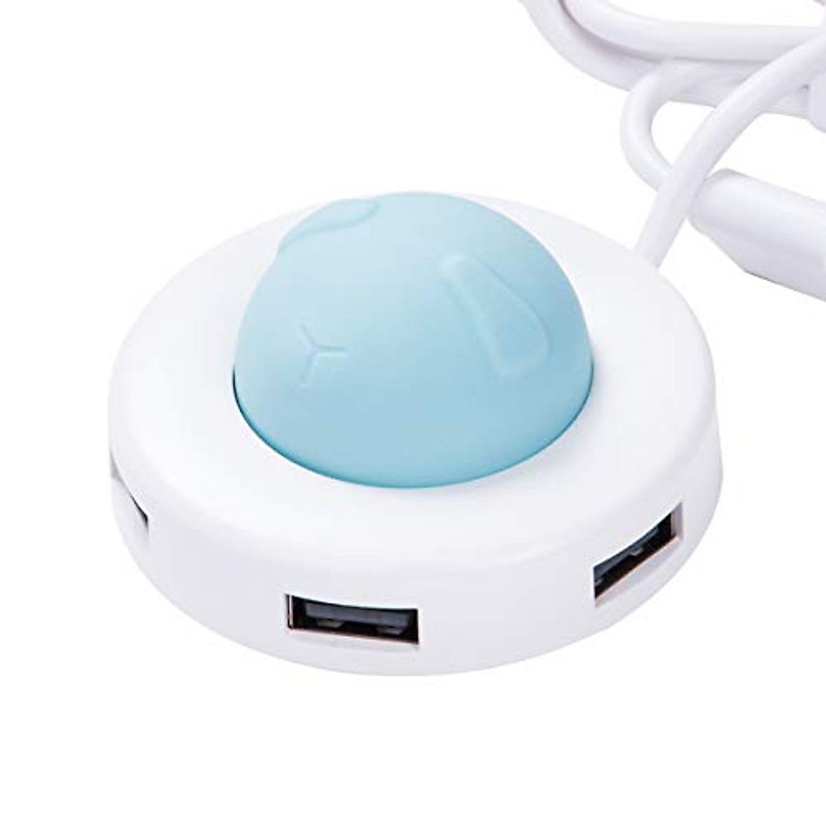 Lysee Plug & Connectors - Cute Animal Shape USB Hub Splitter Multi-Functional 4 Ports Computer Notebook USB Data Cable Extender Splitter with Night Light - (Color: Blue)