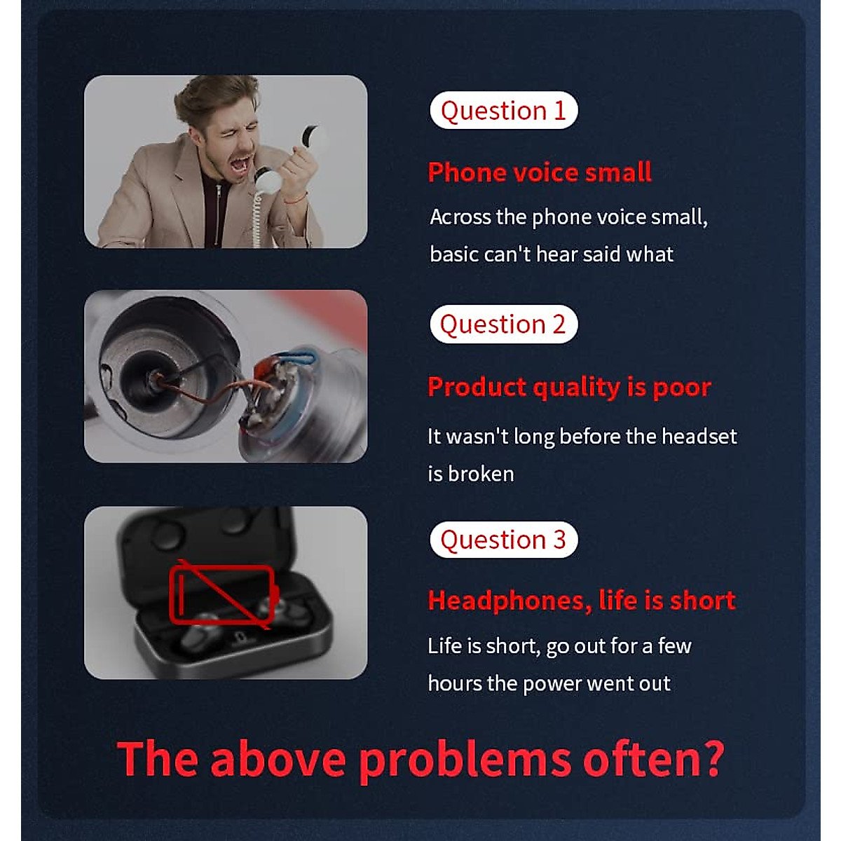 Air Bone Conduction Bluetooth Headphones Ultra-Long Life Wireless Hanging Ear Type Not in The Ear Sports Headphones (Red)