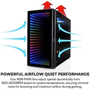 Continuum Mini Gaming Desktop - NVIDIA GeForce RTX 4070 Super 12GB, AMD 8-Core Ryzen 7 8700F CPU, 32GB DDR5 RAM, 1TB Gen4 NVMe SSD, WiFi 6, Windows 11 Home - Tiny Liquid Cooled RGB Gamer Computer