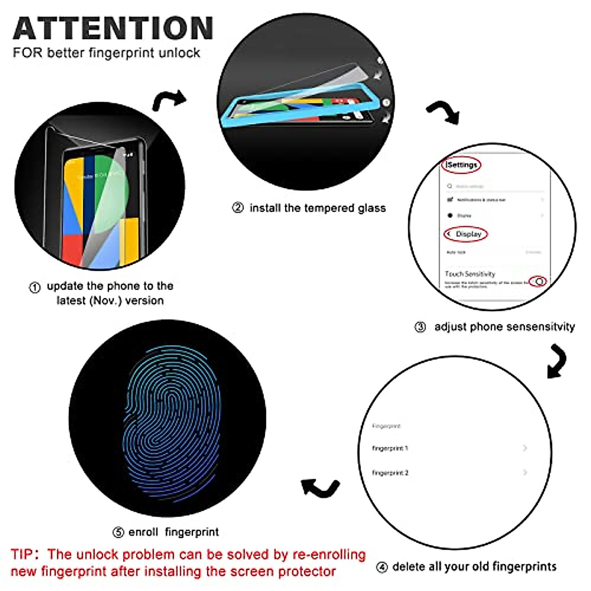 OMOTON [4 Pack Screen Protector for Google Pixel 4 (5.7 Inch), Tempered Glass/Alignment Frame/Scratch Resistant/Only Cover Display Area