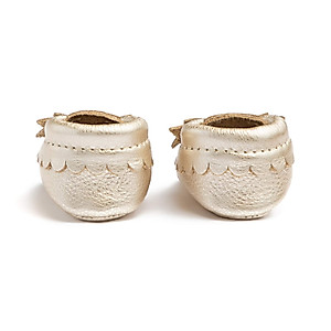 Freshly Picked Soft Sole Bow Moccs, Platnium Size 2