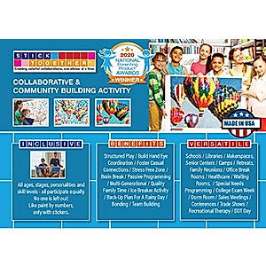 Huge Mosaic Puzzle Poster Kits | Group Project | No Mess Paint by Sticker | Stay at Home Activity | Classroom | One Sticker at a Time! | Large Hot Air Balloon | Learning Fun | 40” X 36” Giant Poster