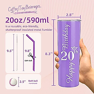 20th Birthday Tumbler, 20th Birthday Gifts for Girl, 20 Birthday Gifts, Gifts for 20th Birthday Girl, 20th Birthday Decorations, Happy 20th Birthday Gift, 20th Birthday Party Supplies