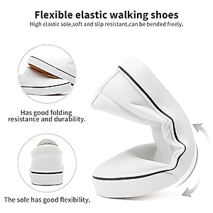 Women's Canvas Slip On Sneakers Fashion Flats Shoes White Canvas Shoes(White.US10)