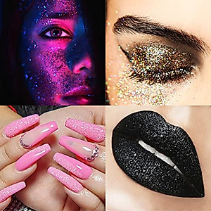 Ultra Fine Glitter 45 Colors Set, Holographic Glitter Powder for Tumblers, Arts and Craft Glitter, Iridescent Glitter for Epoxy Resin, Cosmetic Glitter for Body Nail Face Hair Eyeshadow Makeup