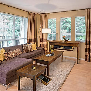 Casual Home Kennedy End Table Drawer, Concealment Furniture, Warm Brown