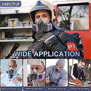 Joechul Respirator Mask with 7093 Filters - Half Face Gas Mas, Dust Mask for Chemicals, Dust, Fume, Asbestos, Silica Particulates, Welding, Grinding Sanding, Mold, Construction, Polishing Spray