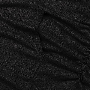 Hanweini Maternity Hoodie Tops Sweatshirt Casual Long Sleeve Ruched Pregnancy Shirt Tunics (Black Gray,XX-Large)