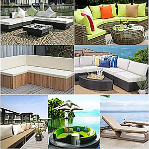 Customized Outdoor Bench Cushions, Patio Bench Cushions, Garden Patio Waterproof Oxford Fabric Cushions, Window Seat Cushion, Personalized Size Furniture Pads, Thickened Highly Elastic Foam Cushion