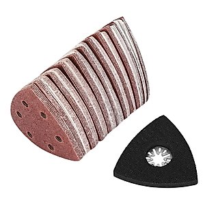 Fafeicy 101pc Sanding Set Sandpaper Sheets Sandpaper for Bosch Fein Oscillating Multi Tool Cutting Cutter Pad Surface Finishing Work, Finishing Washers