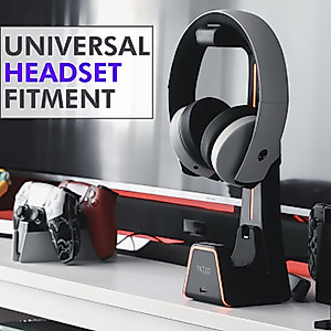 Tilted Nation 3 in 1 Gaming Headset and Controller Stand for PS5 and Xbox Series X Charging Station - Game Controller Holder and Headphone Stand for Desk with Playstation and Xbox Magnetic Charger