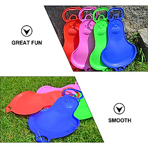 BESPORTBLE Lawn Sleigh 2pcs Snow Sleds Lightweight Flying Carpet Portable Rolling Snow Slider Disc Toy Snow Saucer Sleds Random Color Flying Carpet Sled