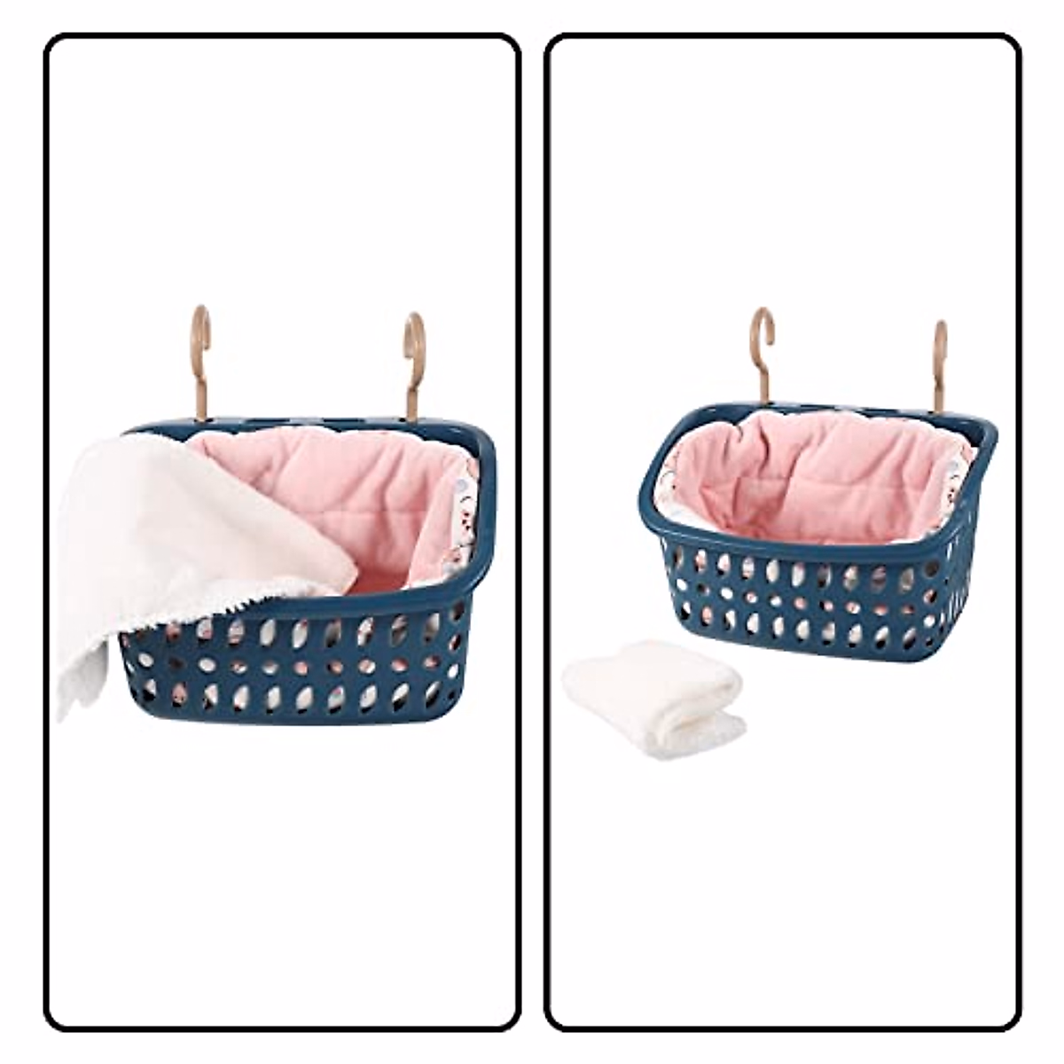 POPETPOP Hamster Plaything Rat Hammock Hanging Basket with Cushion Blanket Hamster Warm Bed Cage Habitats Plush Hideout Pet Cage Accessories for Squirrel Rat Guinea Pig Blue Pet Hanging Hammock