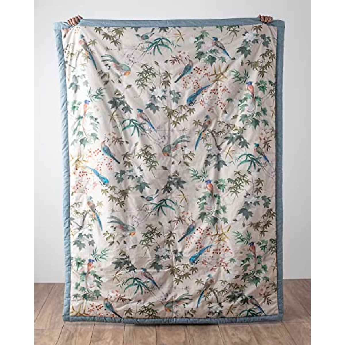 Maison d' Hermine Hokuzai Cotton Throw Blanket Bohemian Bedding Lightweight and Breathable for Couch Sofa Bed Travel (50"x60")