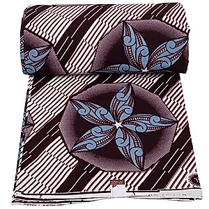 African Fabric 6 Yards BintaRealwax 100% Cotton Ankara Fabric for Party Dress 40FS1394