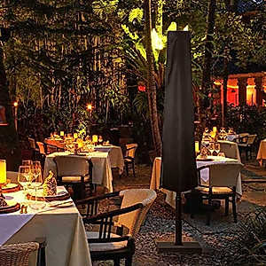 Patio Umbrella Cover, Aucovely Waterproof Market Parasol Covers with Zipper for 7ft to 11ft Outdoor Umbrellas Large, Black 210D