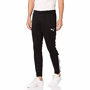 PUMA Men's Teamliga Training Pants, Black/White, L