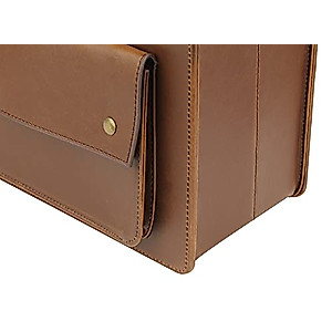 HofferRuffer Magazine Basket Holder, Foldable Magazine Rack, Document File Holder Organizer, File Folder, Newspaper Storage Bin Organizer for Home or Office (Brown)