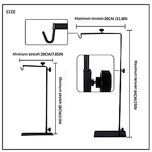 Hamiledyi Reptile Lamp Stand Landing Lamp Stand Bracket Adjustable Floor Light Holder Stand Metal Lamp Support for Reptile Glass Terrarium Heating Light