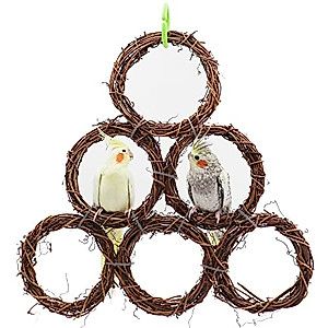 Bird Parrot Swing Toy, Natural Rattan Ring Bird Chewing Toy, DIY Bird Perch Stand, Bird Cage Accessories, Suitable for Parrot Parakeet Cockatiel Rat Hamster Sugar Glider