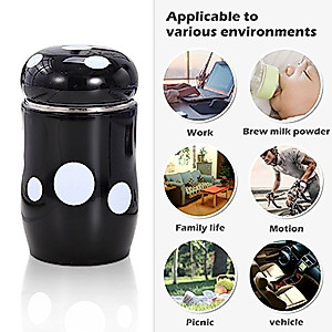 ResArea Mushroom Stainless Steel Thermos Mini Portable Water Bottle Easy to Carry Keeps Cold and Hot for Kid and Women Vacuum Insulation Proof Leak Black