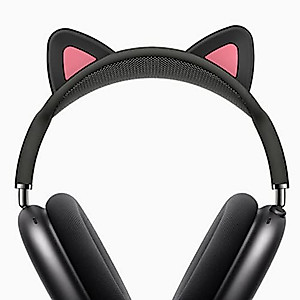EXCEART Headphone Headband Covers Cat Ear Headset Headband Protector Silicone Headband Cushions Compatible for AirPods Max ( Black )