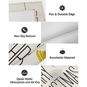 Christmas Outdoor Rugs for 4'x6' Patios Clearance, RV Camping Mat Rug Portable Outside Rug Indoor Outdoor Area Rug Mat for Beach Deck Pool Farmhouse Country Bell Stripes