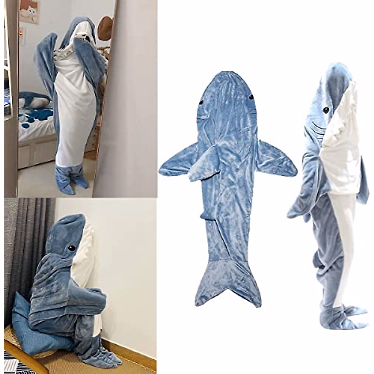 Shark Blanket, Shark Wearable Blanket Adult, Shark Blanket Hoodie, Shark Blanket Super Soft Cozy Flannel Hoodie (XL)