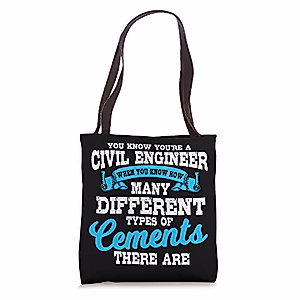 Civil Engineer Funny Different Kinds Of Cement Engineering Tote Bag