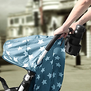 AULLY PARK Universal Drink Cup Holder Adapter, 360° Rotation Handle Bar Mount for Baby Strollers, Wheelchairs, Bikes, luggages (Black)