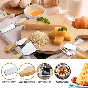 Mother's taste BB Cheese Knife Set 25 PCS Stainless Steel Butter Spreader Knives with Handle Mini Spoons Spatulas Forks Sugar Tongs Blades for Festival Wedding Birthday Christmas Party