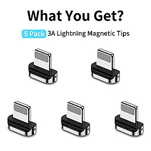 CNakdDG Magnetic Connector Tips Head for Iproduct Devices (5 Pack), only Compatible 3A Magnetic Charging Cable
