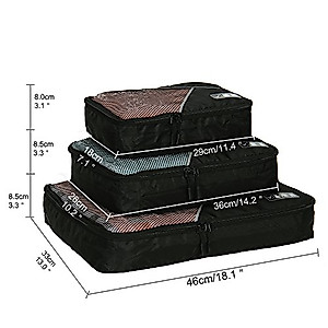 Hynes Eagle Travel Backpack 40L Flight Approved Carry on Backpack Men Large Cabin Weekender Laptop Backpack Women 15.6 inches Black with 3PCS Packing Cubes Set Black