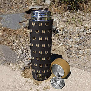 Controller Gear Star Wars, Jedi Pattern, Vacuum Insulated Stainless Steel Sport Water Bottle, Leak Proof, Wide Mouth, 17 oz, 500 ML - Not Machine Specific