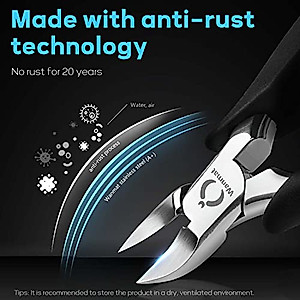 Wanmat Toe Nail Clipper for Thick Toenails,Upgraded Toenails Trimmer and Professional Podiatrist Toenail Nipper for Seniors with Surgical Stainless Steel Sharp Blades Soft Grip Handle(4PCS)