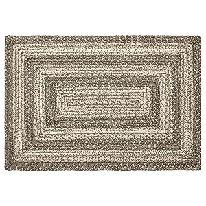 VHC Brands Cobblestone Rug with PVC Pad, Jute Blend, Rectangle, Tan Grey White, 20x30 inches