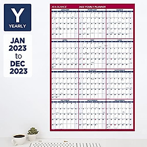AT-A-GLANCE 2023 Erasable Calendar, Dry Erase Wall Planner, 48" x 32", Jumbo, Vertical/Horizontal, Reversible (PM32628)