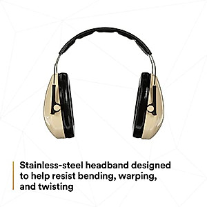 3M Peltor H6AV Optime 95 Over the Head Noise Reduction Earmuff, Hearing Protection, Ear Protectors, NRR 21dB, Ideal for Machine Shops and Power Tools, Beige