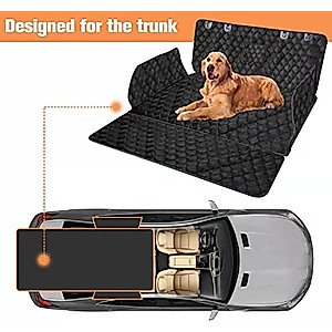 PETICON SUV Cargo Liner for Dogs, Waterproof Pet Cargo Cover Dog Seat Cover Mat for SUVs Sedans Vans with Bumper Flap Protector, Non-Slip, Large Size Universal Fit, Black