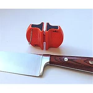 SiliSlick Ceramic Knife Sharpener - Professional Grade Sharpening Tool with 2 Stage Coarse, Medium, and Fine Grinding for Straight and Serrated Knives