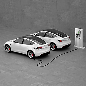 QPQ Level 2 EV Charger, 40Amp 240V Hardwired EV Fast Charge Station, Wall Charger Electric Vehicle Charging Stations with NEMA 14-50 25FT Cable FCC/UL/ROHS for J1772 EV Charger for Home