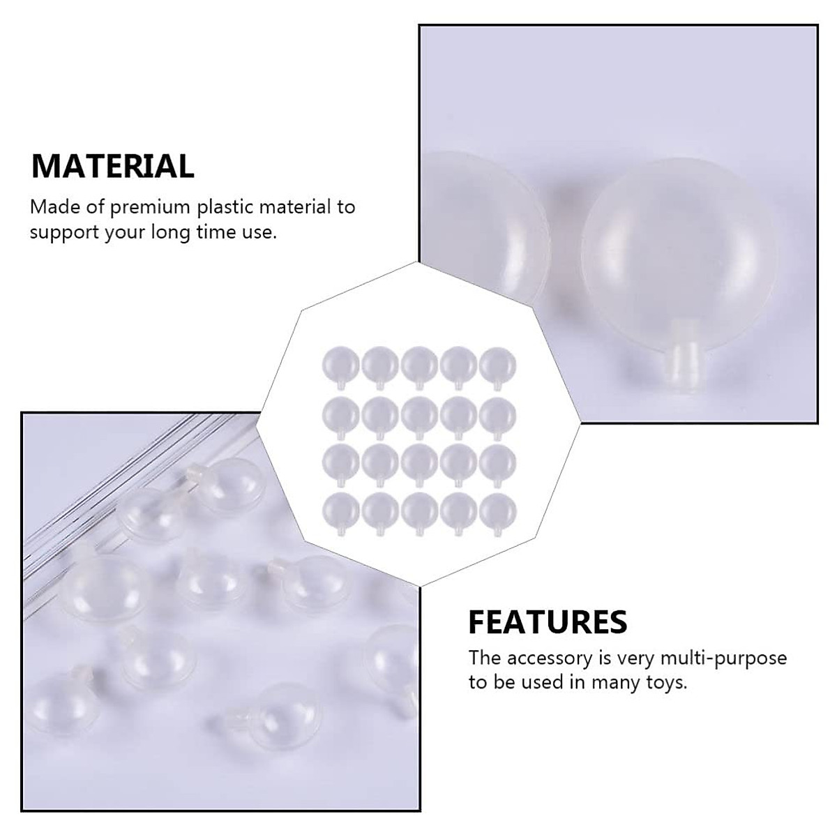 Toyvian 100pcs Rattle Box Repair Toy Squeakers Rattle Balls Rattles Boxes Mixed for Sewing in Noise Maker Insert Pet Baby Toys 27mm