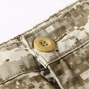 OCHENTA Men's Camo Cargo Shorts with 6 Pockets Casual Military Work Outdoor Wear Camo S 38