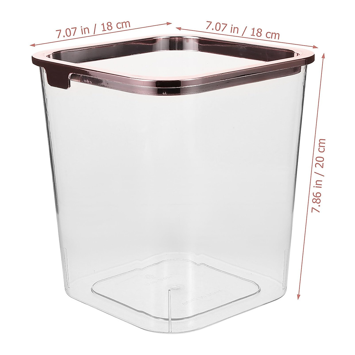 MAGICLULU Clear Trash Can Square Wastebasket Plastic Garbage Bin Transparent Rubbish Can Waste Container for Bedroom Kitchen Bathroom Home Office A