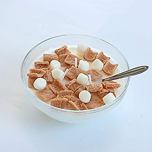 EXIGENT Cereal Bowl Candle Home Decor Metal Spoon Scented (Cinnamon)