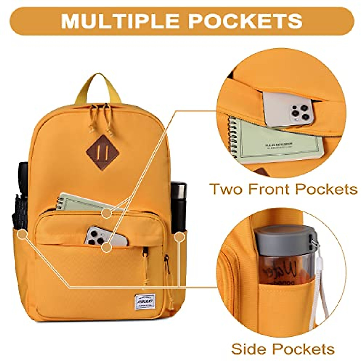 RAVUO Lightweight School Backpack Water Resistant Men Women Classic Bookbag for Teenager Girls Boys