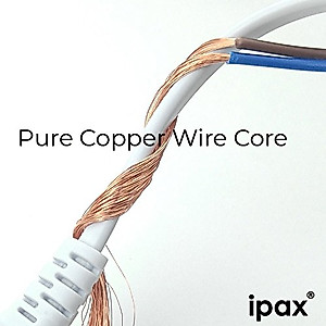 Ipax 10 Feet Long White Copper Wire AC Power Cord Cable Compatible with VIZIO TV UHD LED Smart HDTV E221-A1 E231-B1 E24-C1 E280-A1 E601i-A3 SmartCast E43-E2 E320-A0 E470-A0 LCD Monitor Sharp TV