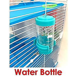 3-Floors Syrian Hamster Home House Rodent Gerbil Mouse Mice Rat Habitat Cage (19 x 12 x 15 H inches, Blue)