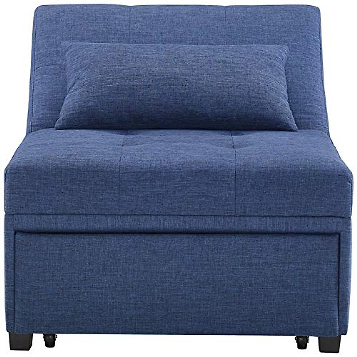 Pemberly Row Transitional Upholstered Convertible Sofa Bed in Blue
