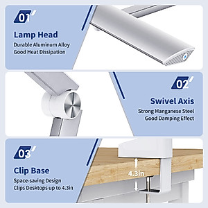 Kary Desk Lamps for Home Office with Remote, Swing Arm Tall Desk Lamp, Extra Bright Led Computer Desk Light, Eyes Protected Desktop Lights with Adjustable Lighting for Task, Drafting, Work, Architect